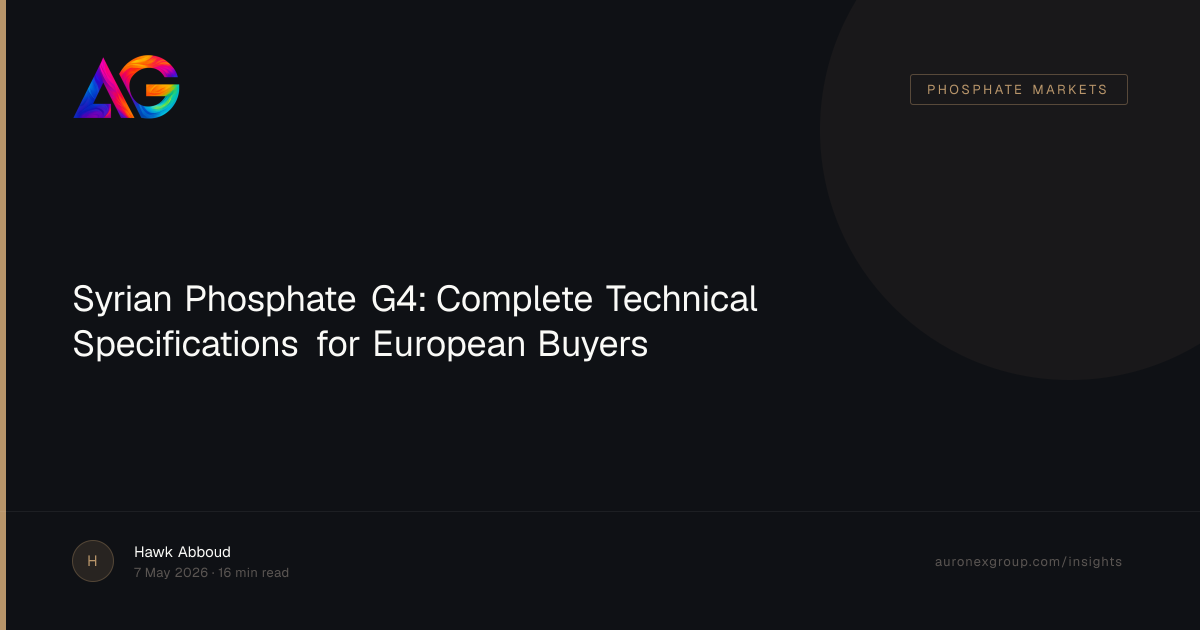 Syrian Phosphate G4: Complete Technical Specifications for European ...